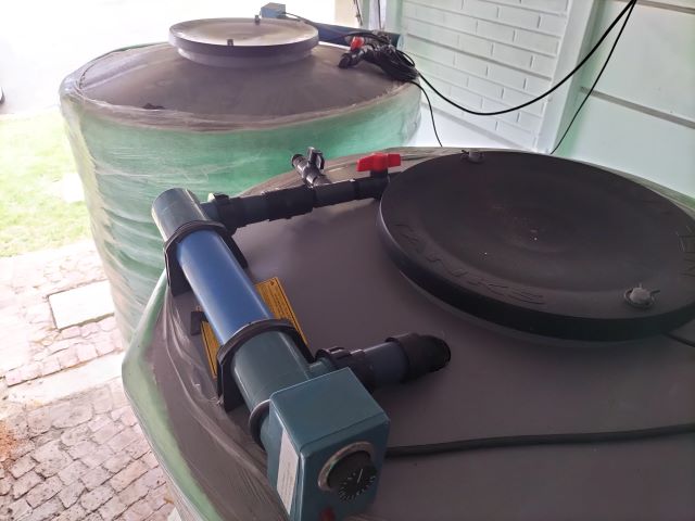 New 2000-liter water tanks, DAB pumps, Heaters, Fittings, and Piping ...