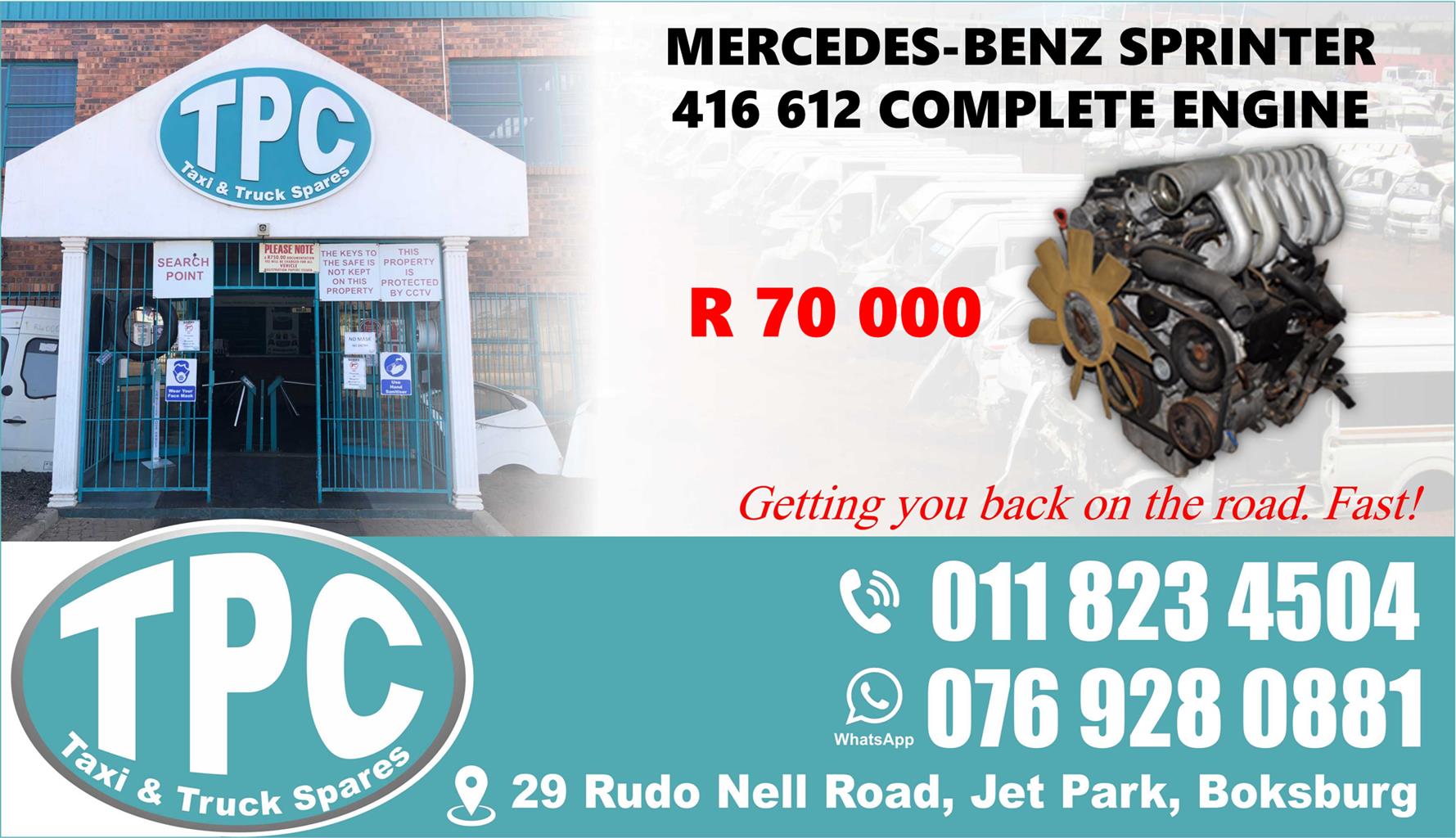 Mercedes-Benz Sprinter 416 612 Complete Engine | Junk Mail Marketplace