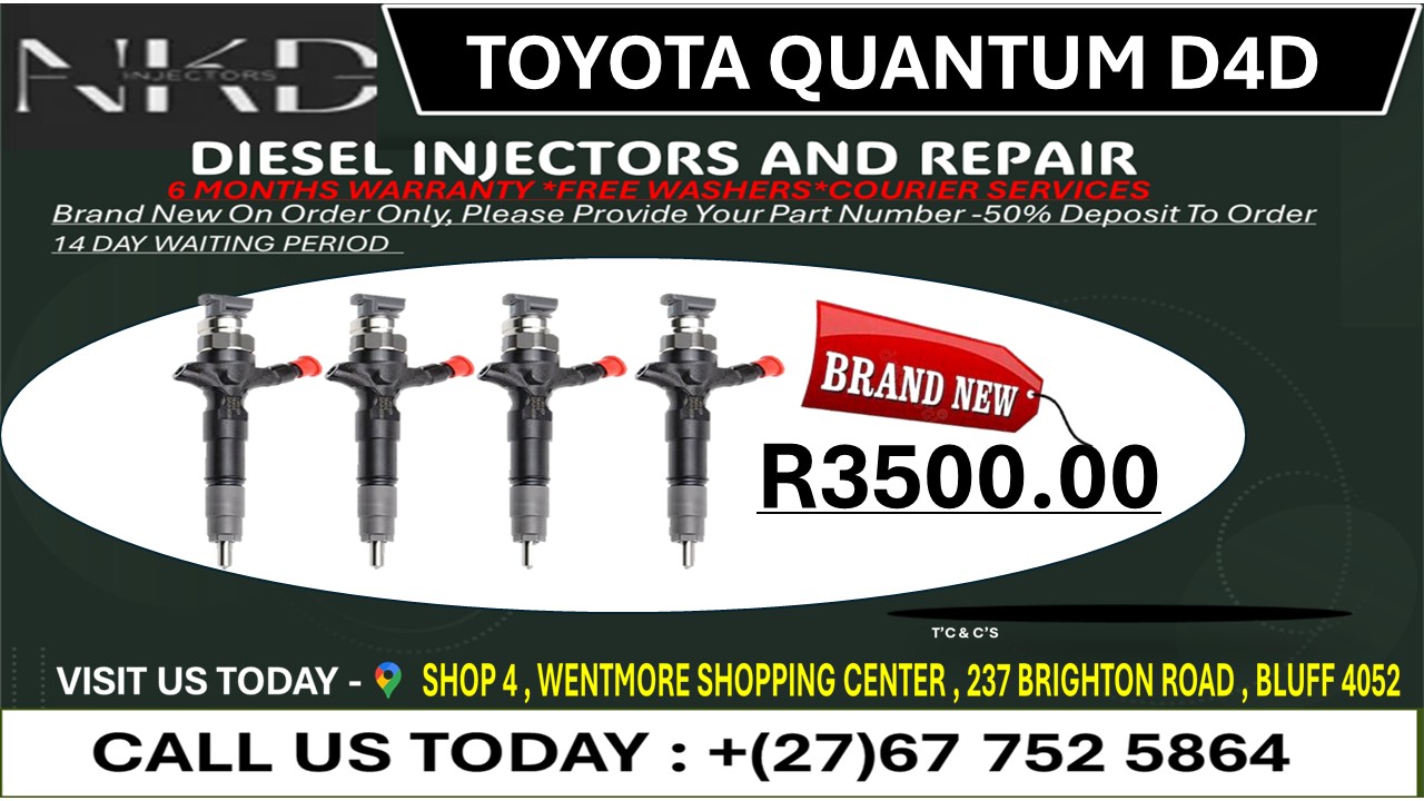New Toyota Quantum D4D (BRAND NEW) Diesel Fuel Injectors for sale in ...