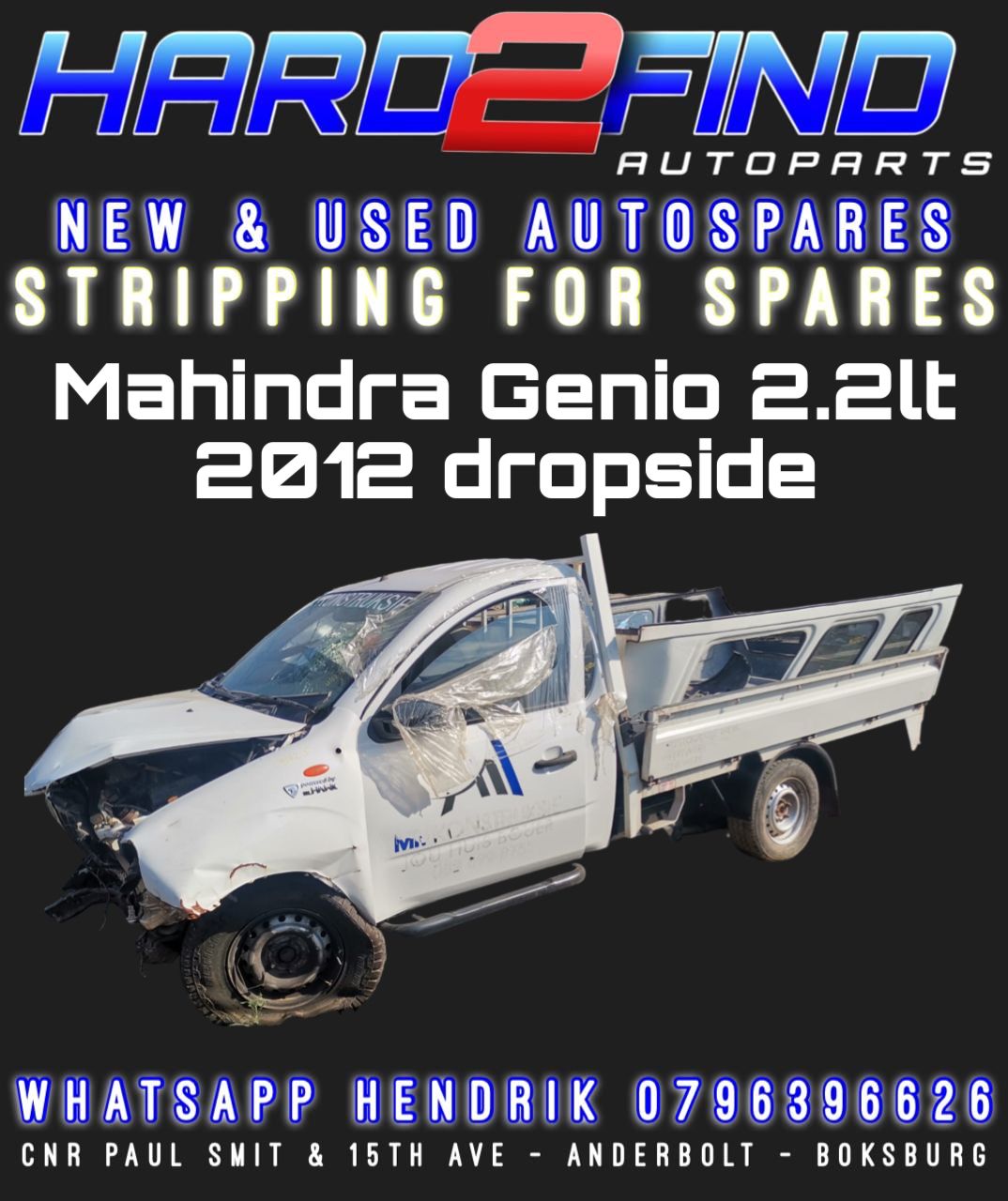 MAHINDRA GENIO 2.2LT 2012 DROPSIDE STRIPPING FOR SPARES | Junk Mail ...