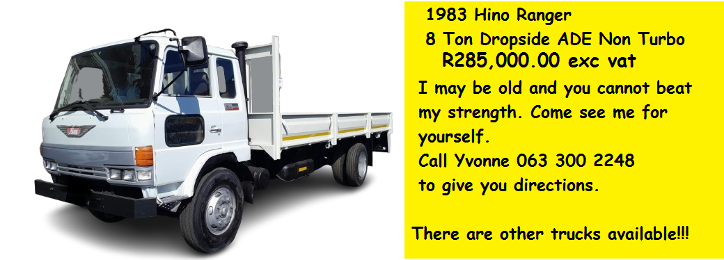 1983 Hino Ranger 8 Ton Drop side For Sale | Junk Mail Marketplace