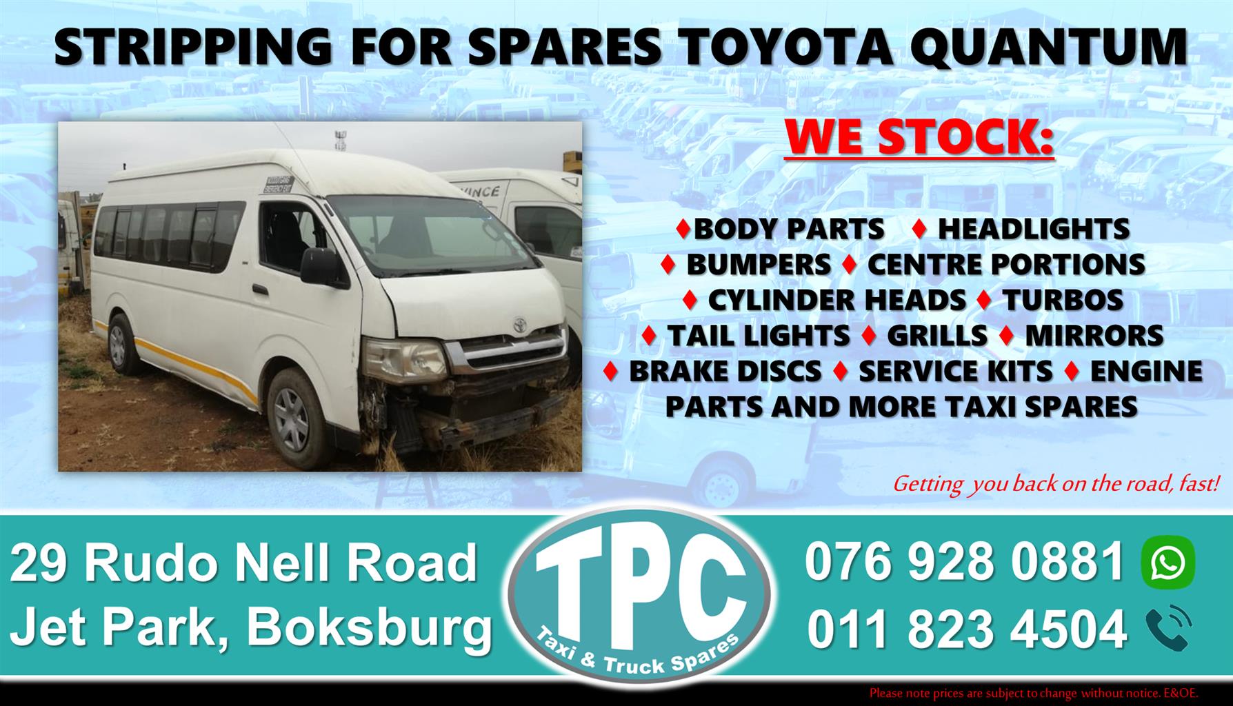 Toyota Quantum Spares Parts Pretoria | Reviewmotors.co