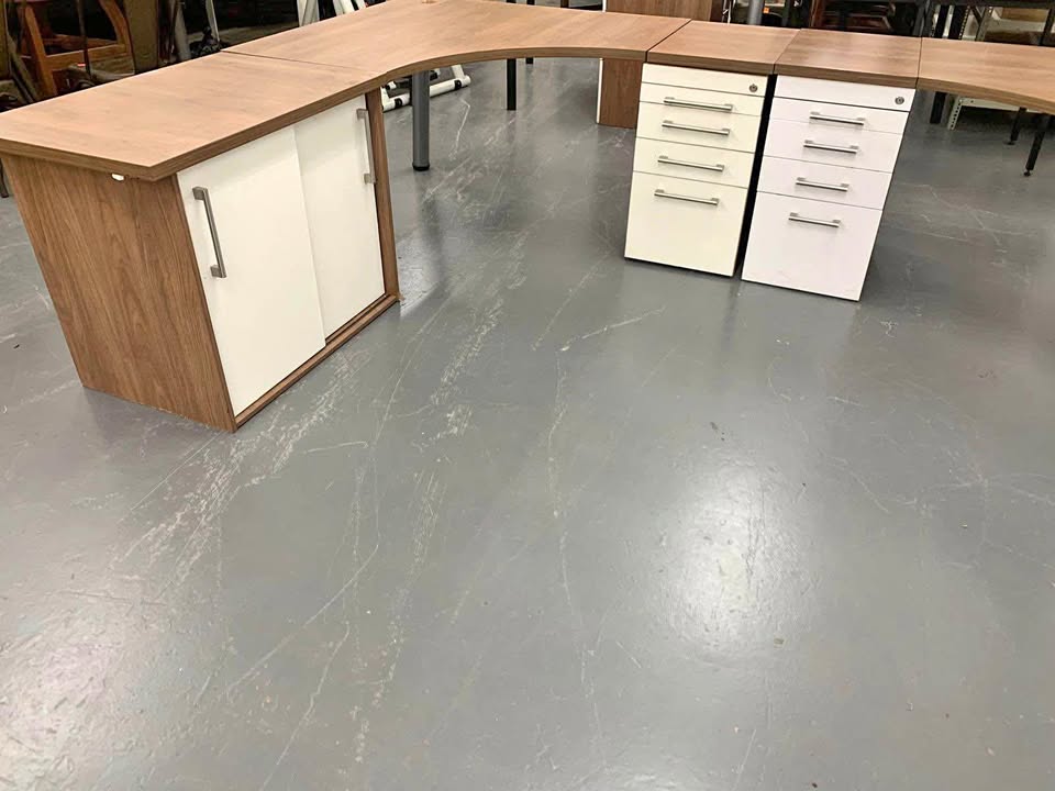 Office Furniture Clearance: 1)Table with Credenza, 2) Table with ...