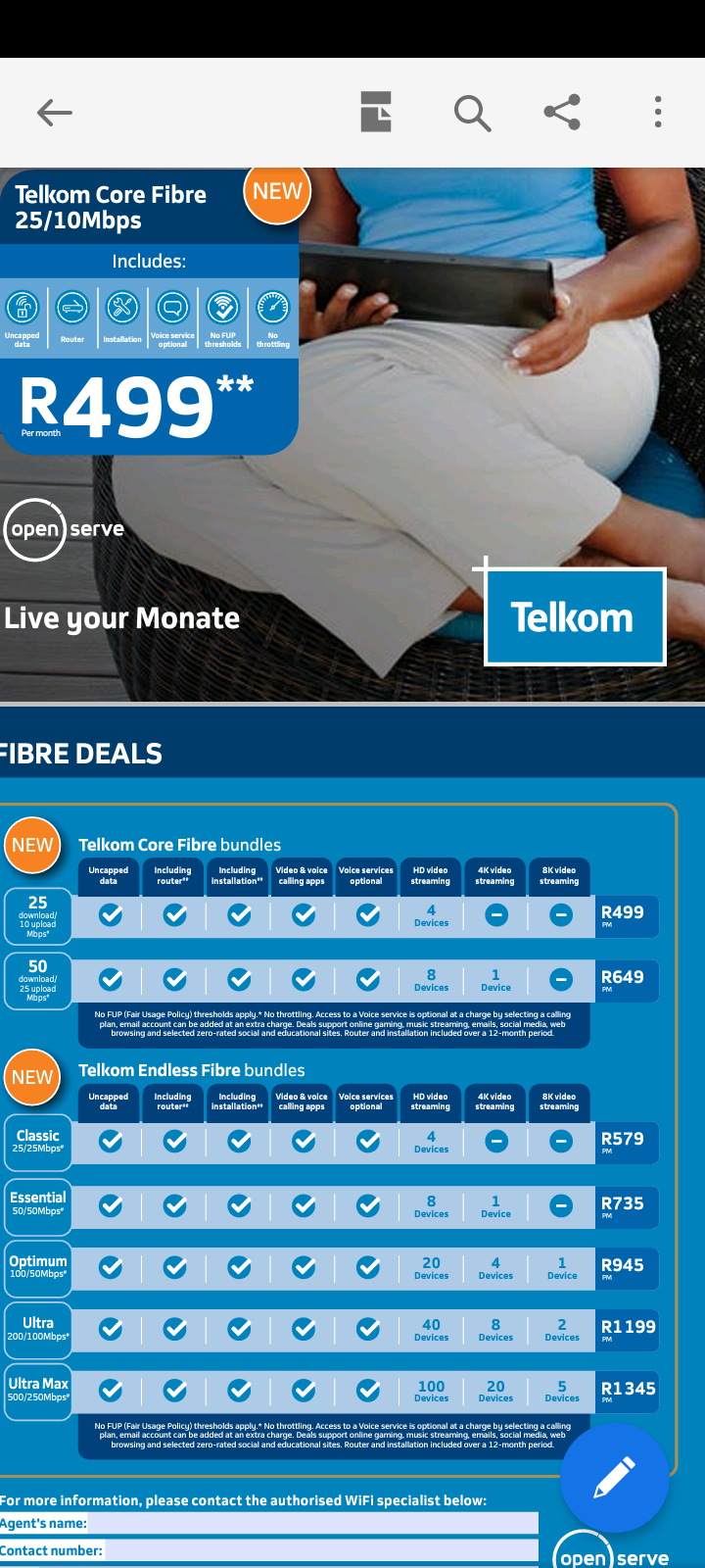 Telkom LTE Wireles/FIBRE internet Data Contract Deals | Junk Mail
