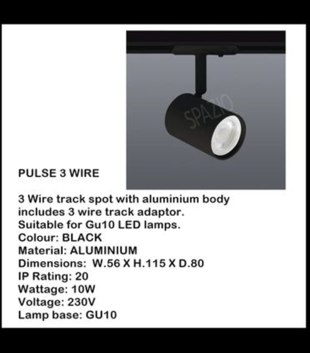 SPAZIO LIGHTING - Black Tracks & Spots including Globes | Junk Mail Marketplace