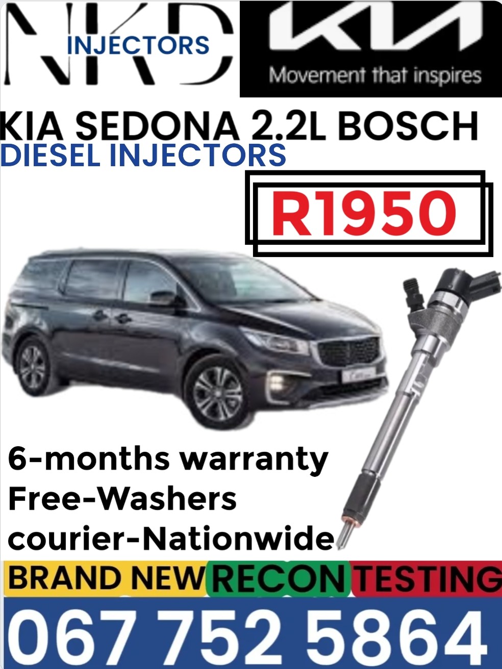 New Kia Sedona 2.2L Bosch Diesel injectors for sale in Eastern Cape ...