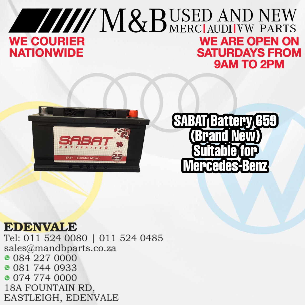 SABAT Battery 659 (Brand New) Suitable for Mercedes-Benz | Junk Mail ...
