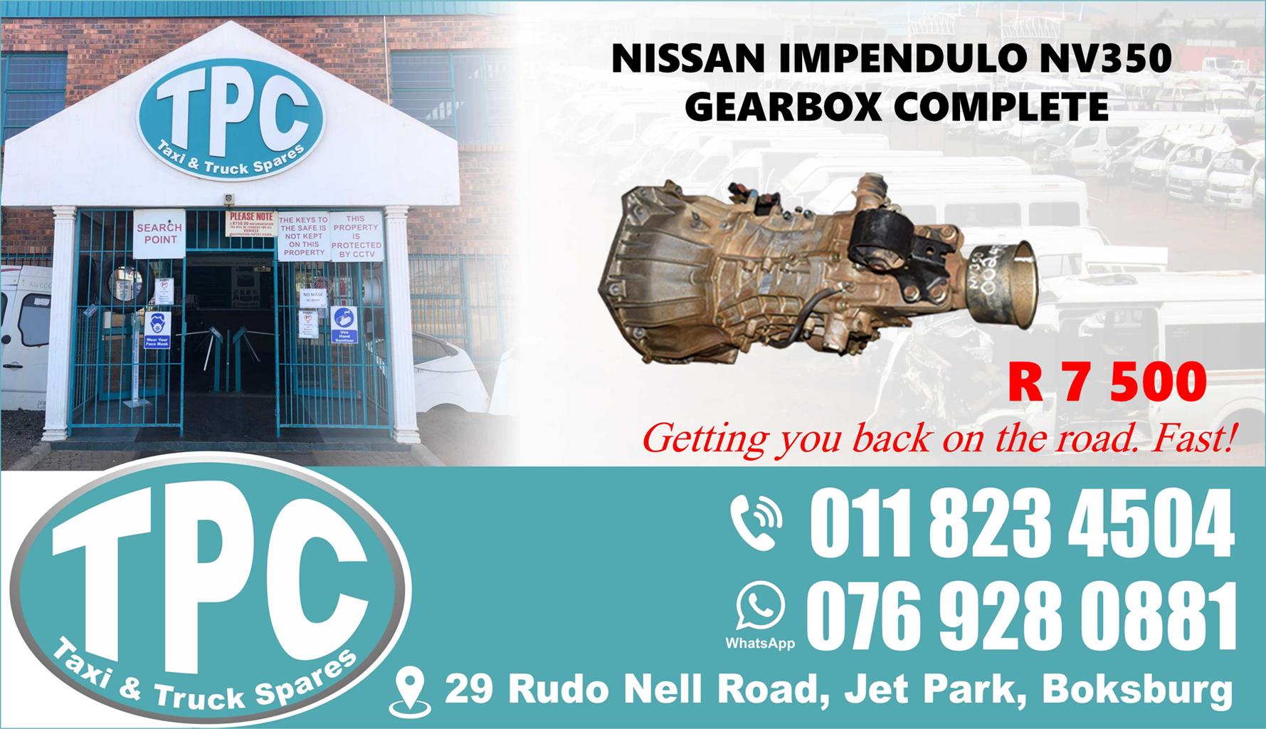 Nissan NV350 Impendulo Gearbox Complete | Junk Mail