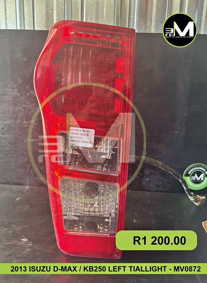 Used 2013 ISUZU D-MAX / KB250 LEFT TAIL LIGHT - MV0872 for sale in ...