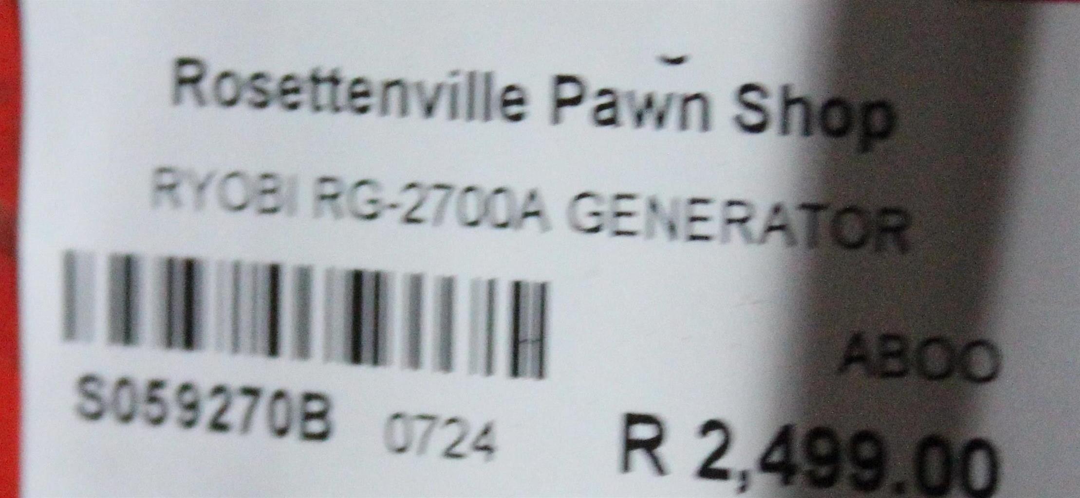 RYOBI RG-2700A GENERATOR S059270B | Junk Mail