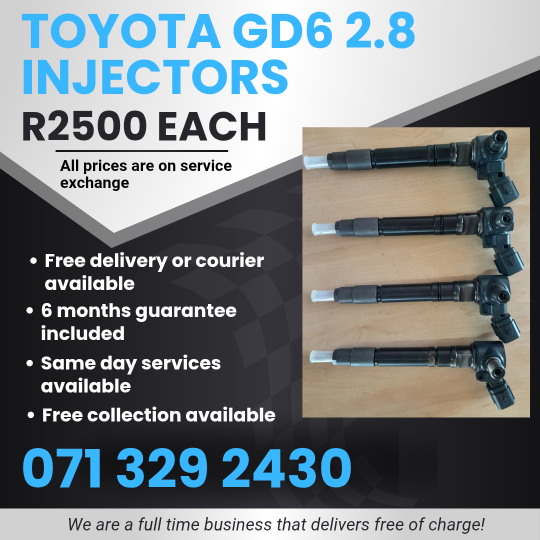 TOYOTA GD6 2.8 DIESEL INJECTORS FOR SALE WITH WARRANTY | Junk Mail ...