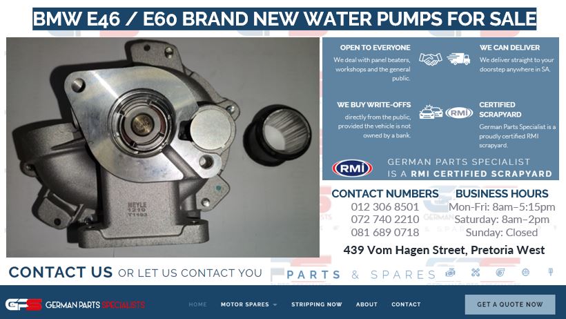 BMW E46 / E60 BRAND NEW WATER PUMPS FOR SALE | Junk Mail Marketplace