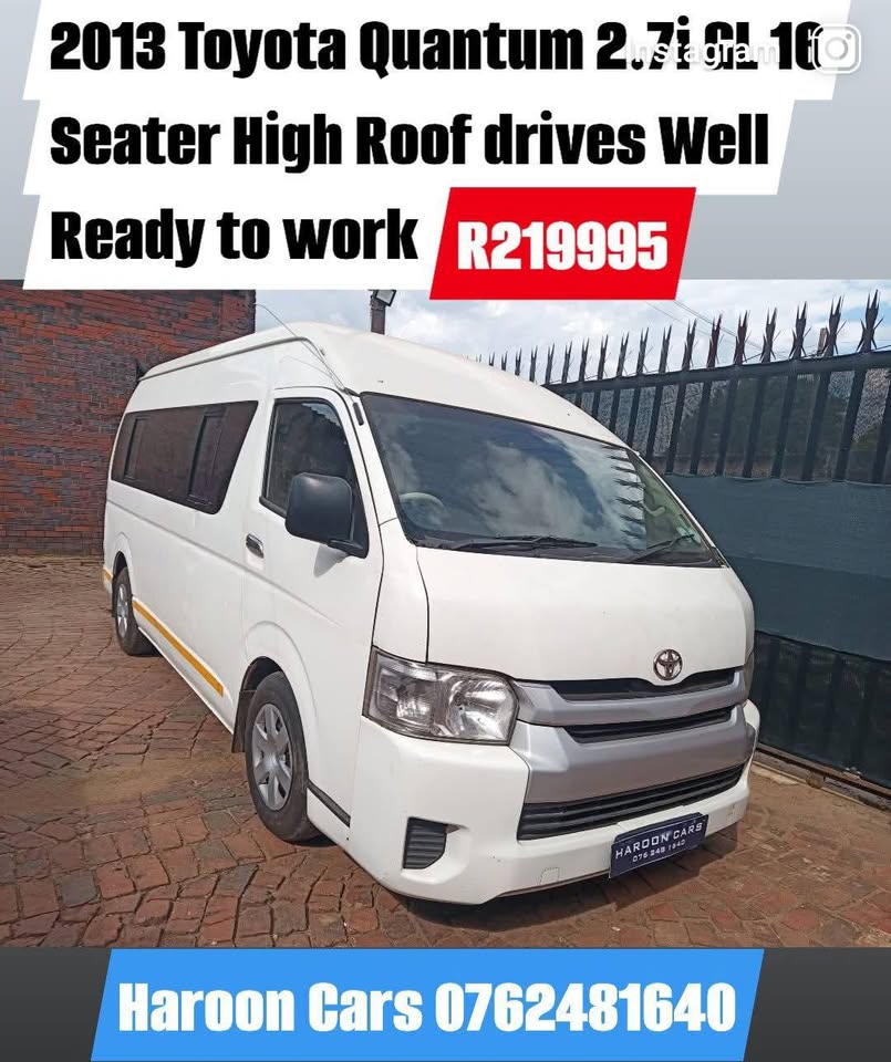 2013 Toyota Quantum 2.7i High roof 16 Seater | Junk Mail Marketplace
