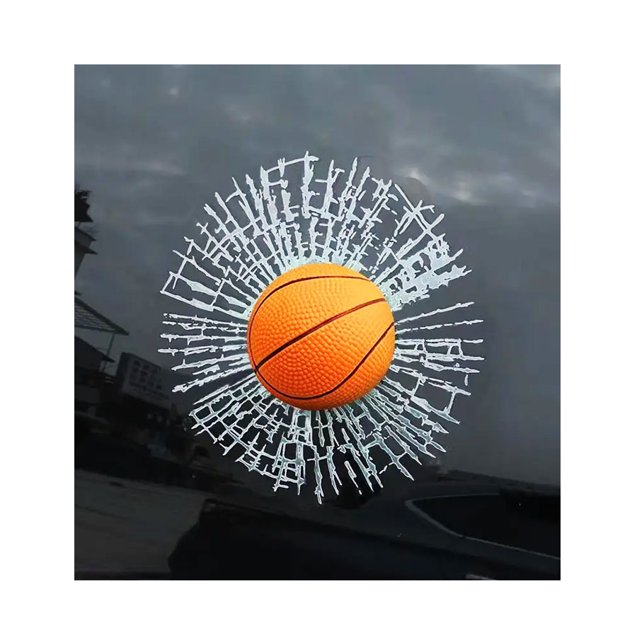 3D Simulation Basketball Window Crack Sticker Set | Junk Mail Marketplace