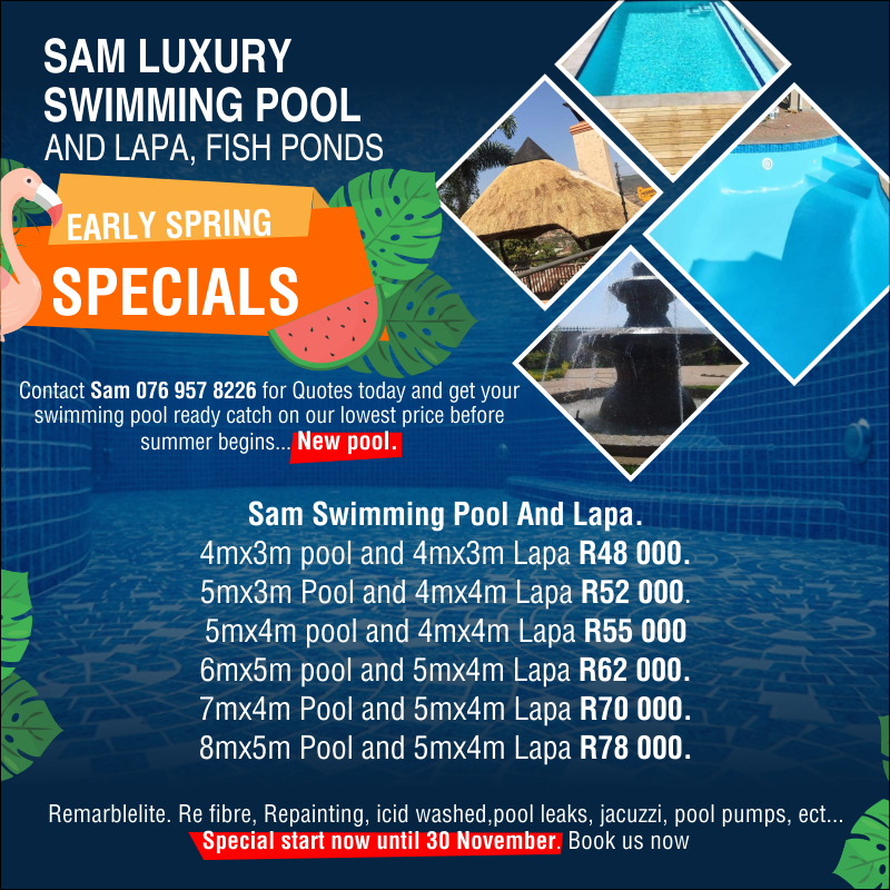 SAM LUXURY SWIMMING POOL AND LAPA, FISH PONDS | Junk Mail