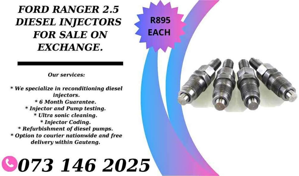 Used Ford Ranger 2.5 WL Mechanical Diesel Injectors for sale for sale ...