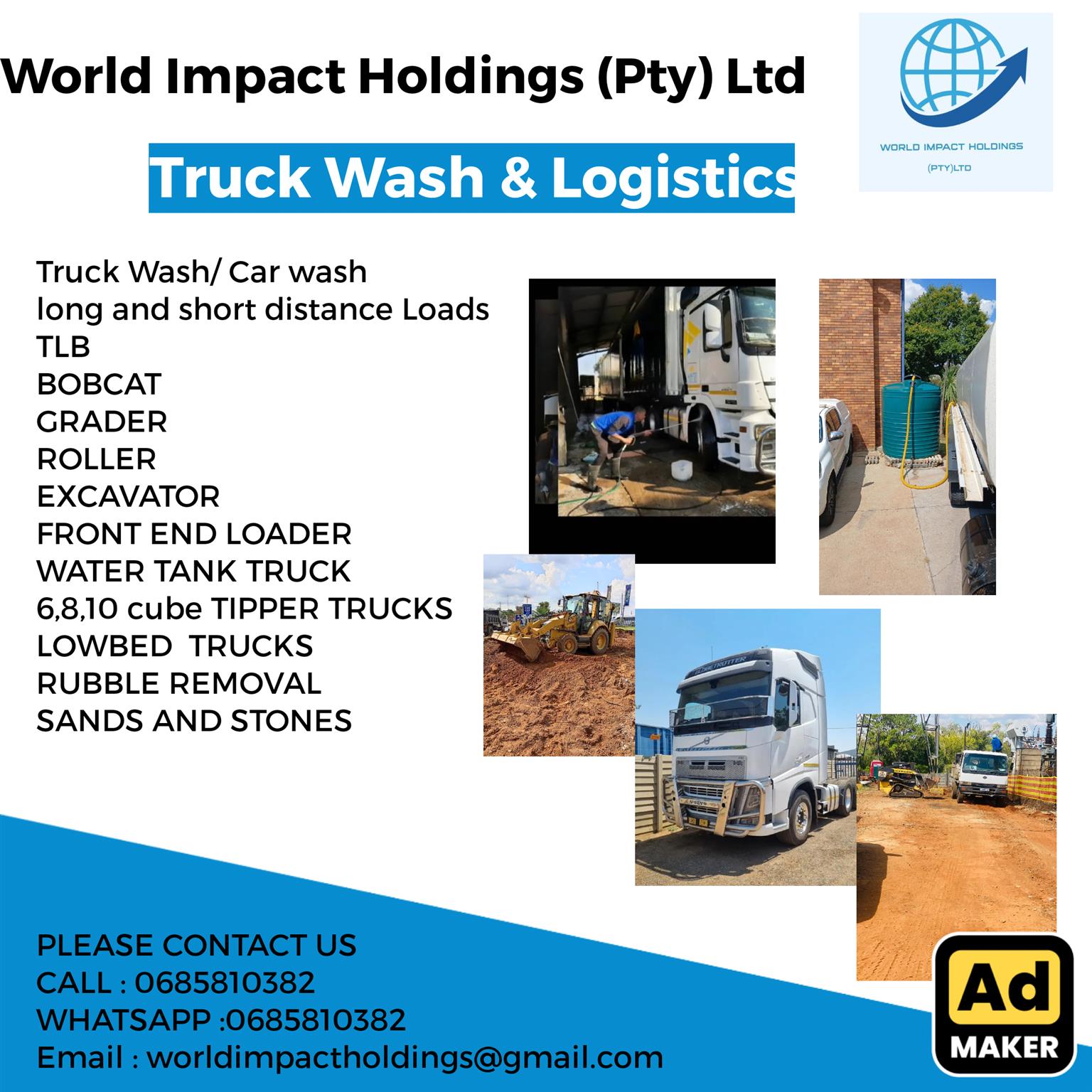 Truck Wash and Car wash services. Plant hire and Logistics Company ...