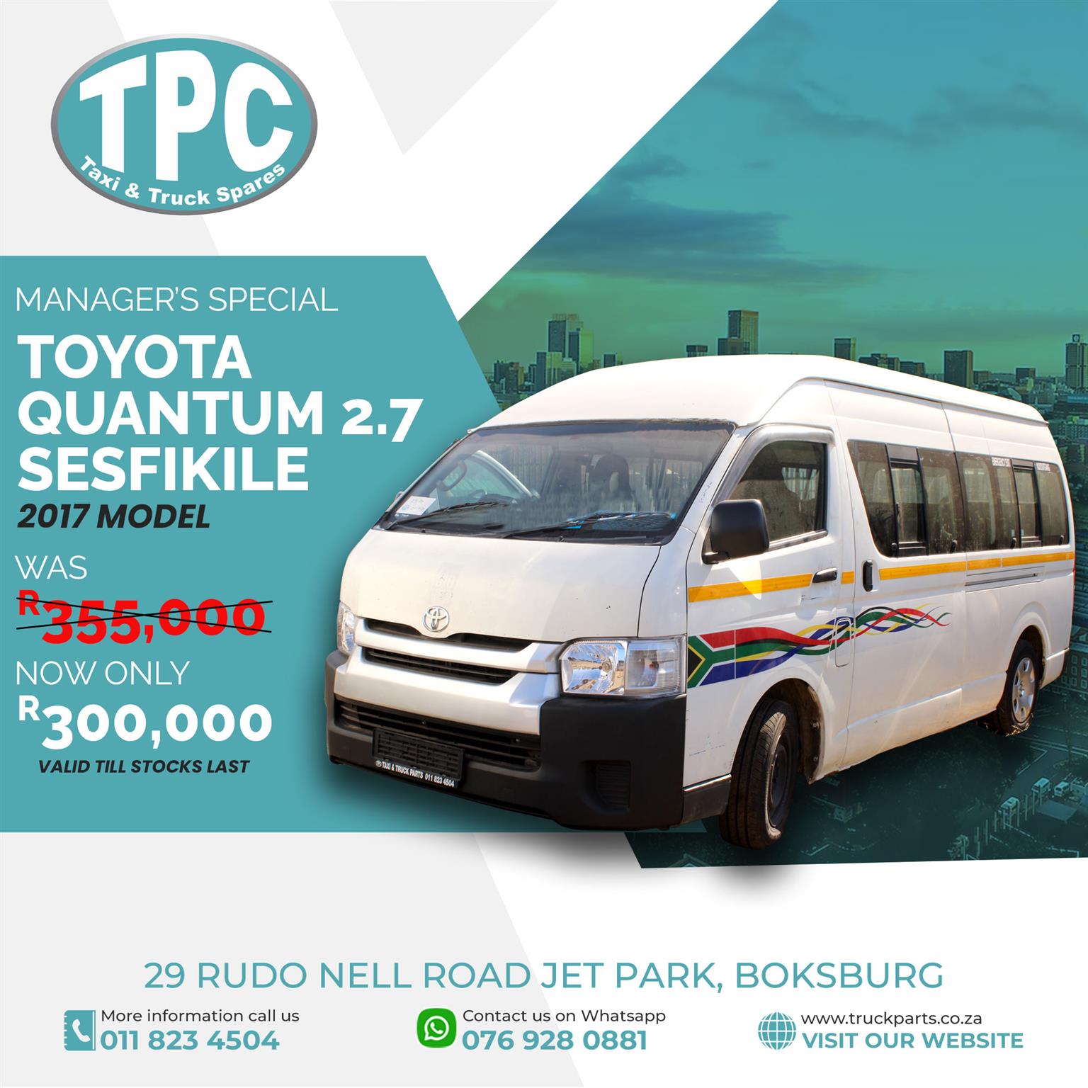 2017 Toyota Quantum 2.7 Sesfikile | Junk Mail Marketplace