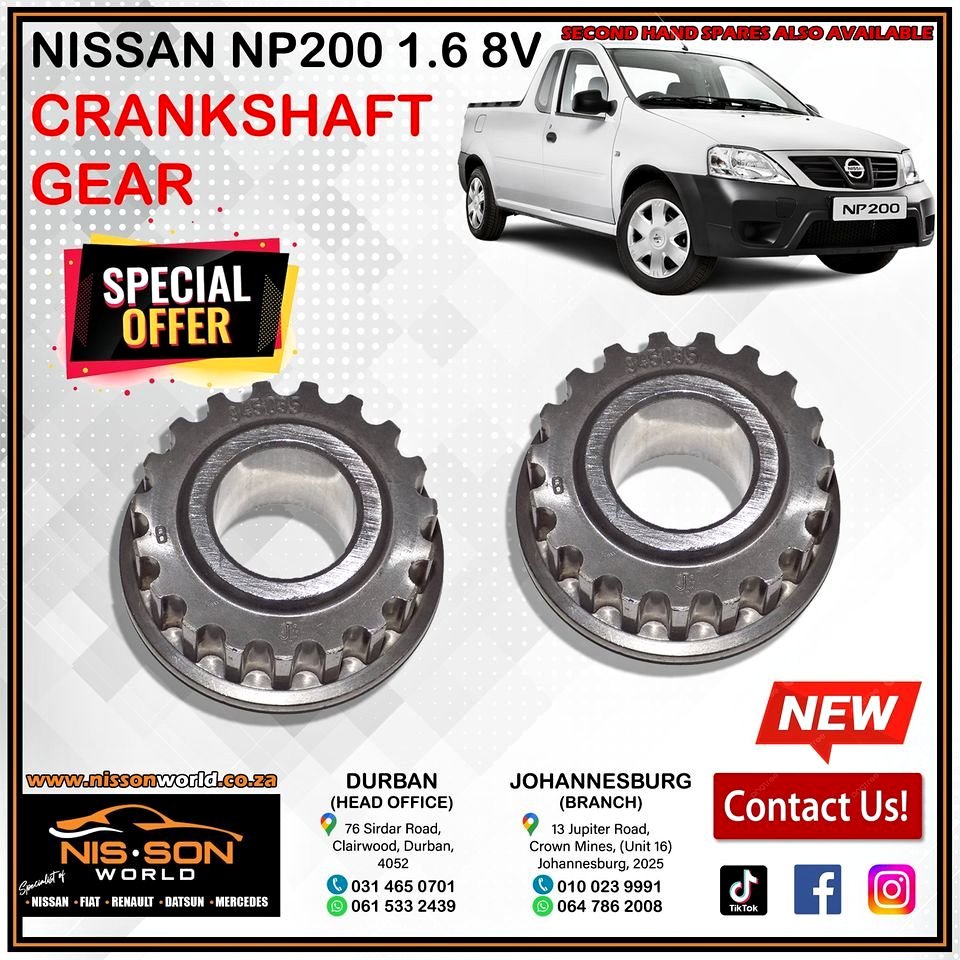 Used NISSAN NP200 1.6 8V CRANKSHAFT GEAR for sale in KwaZulu-Natal ...