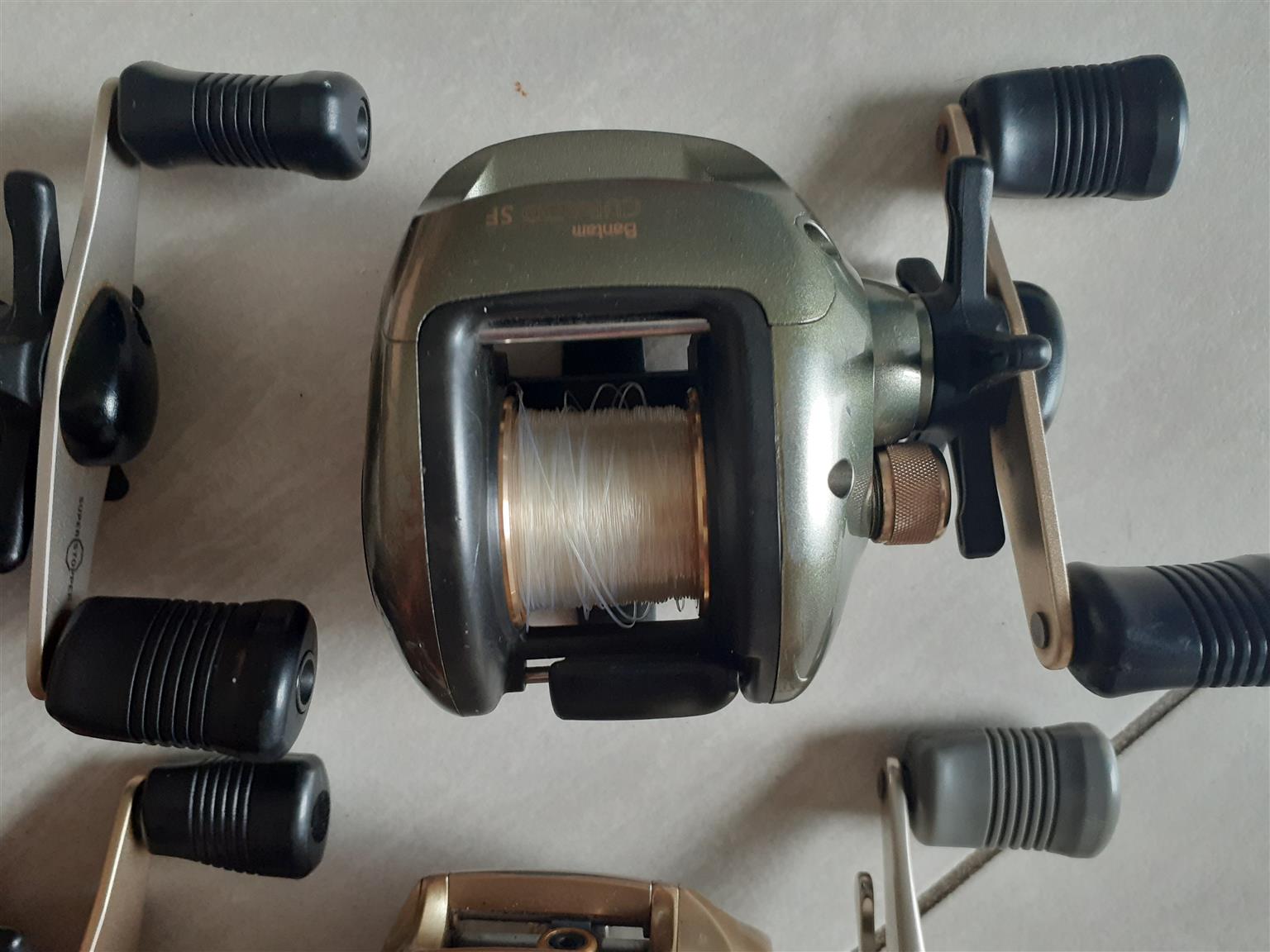 Various Bass fishing reels. Shimano: Chronarch, Curado, Coriolis ...