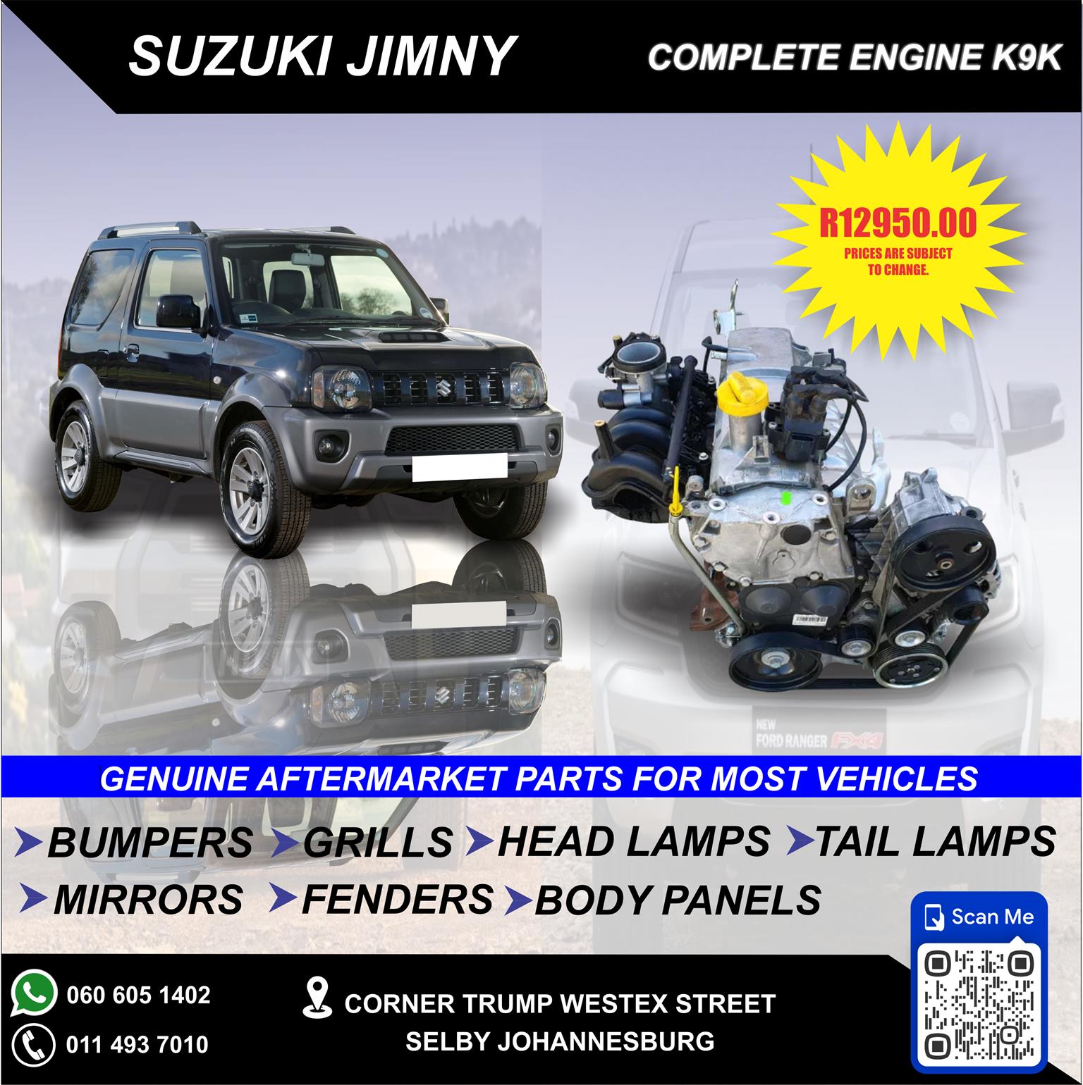 Suzuki Jimny Complete Engine K9K | Junk Mail