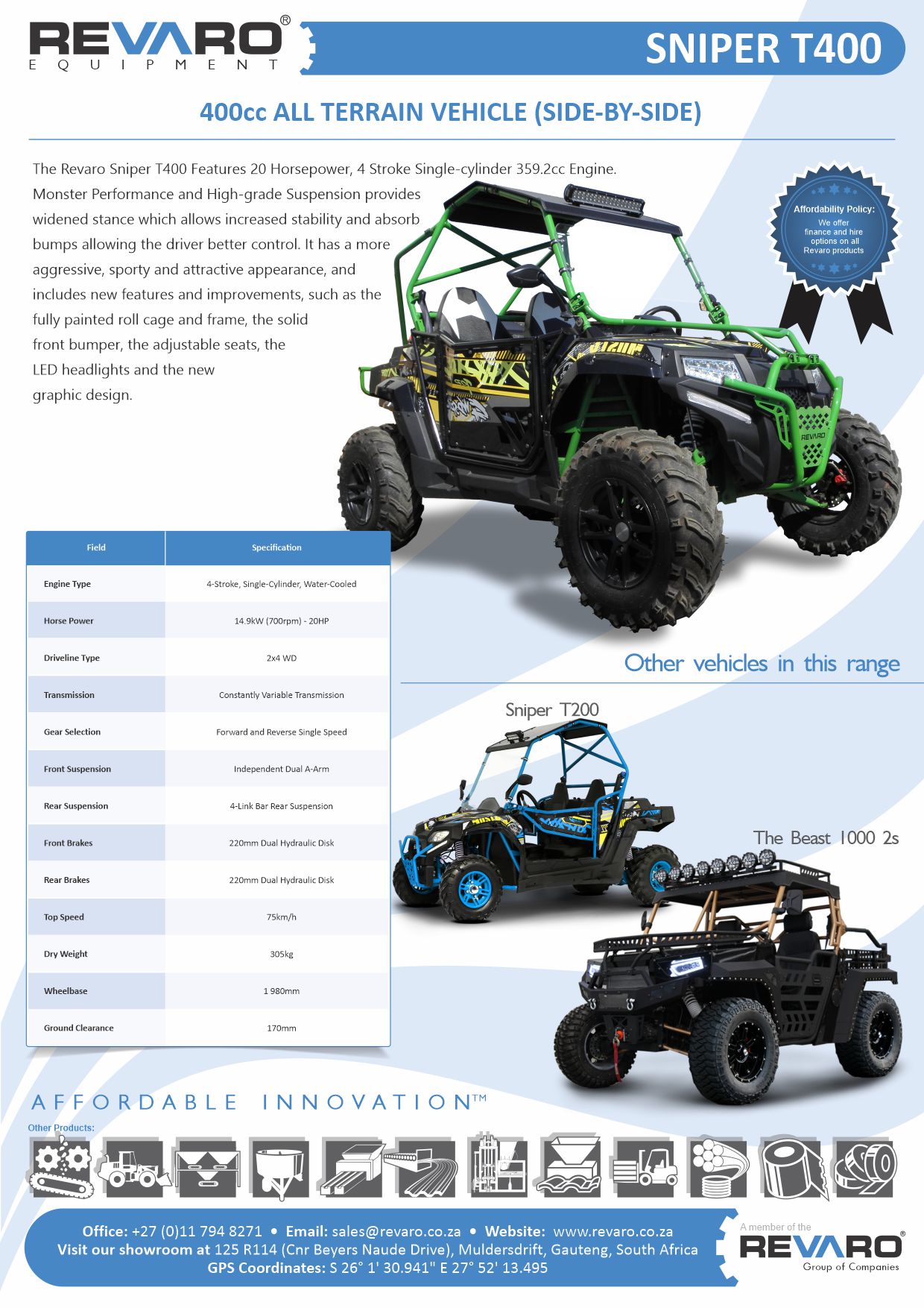 Revaro Falcon range of performance SSV Quads | Junk Mail