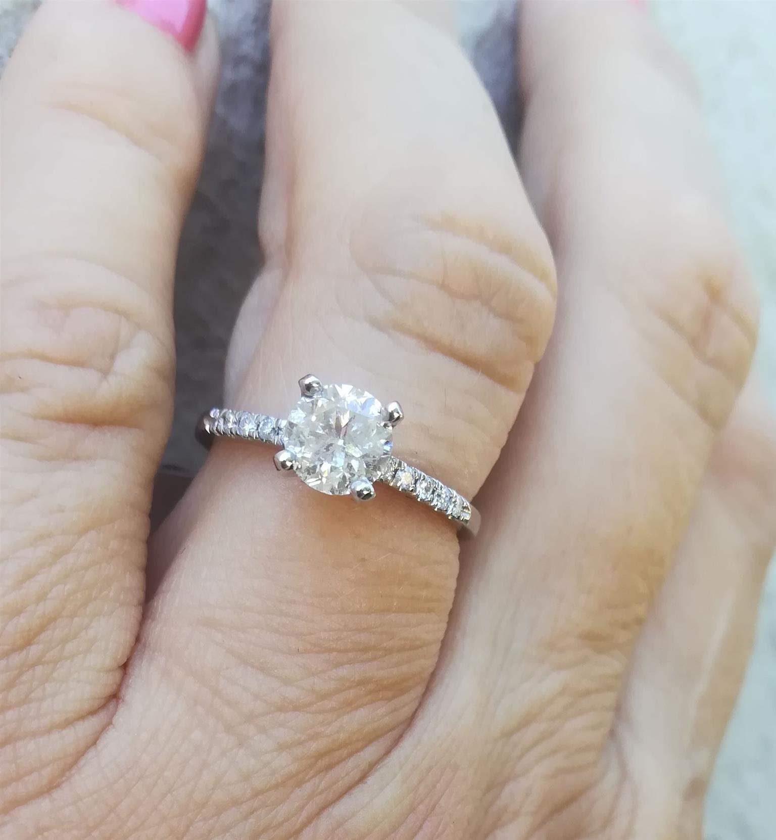 Round Cut Pave Engagement Rings