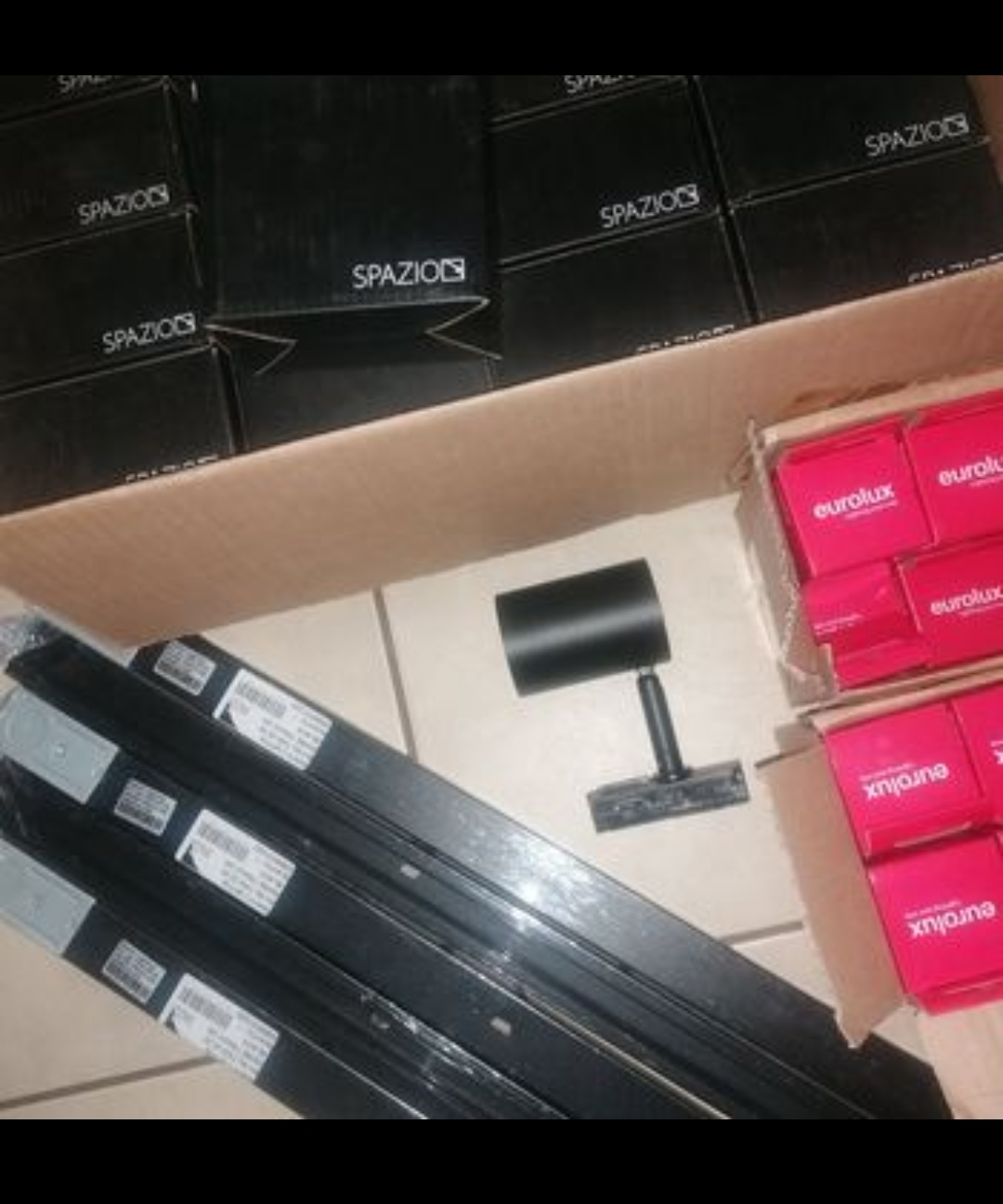 SPAZIO LIGHTING - Black Tracks & Spots including Globes | Junk Mail Marketplace