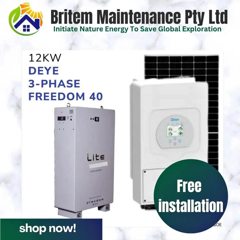 Three Phase House Solar System for House use & Boreholes | 12kw Deye ...