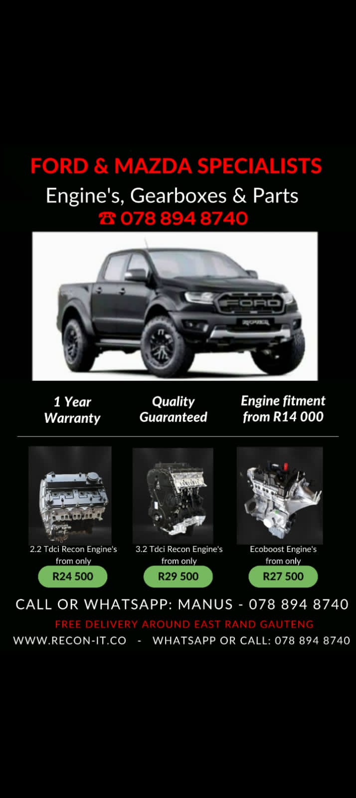 Ford and Mazda reconditioned Engines Gearboxes and Parts | Junk Mail