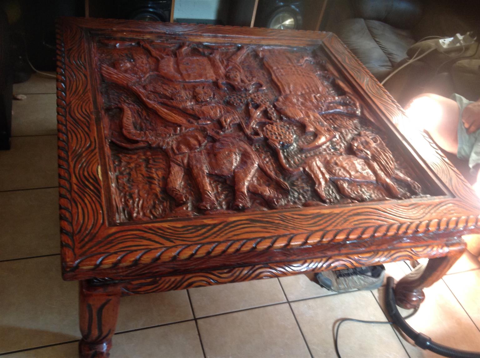 Hand made big five entertainment/ sitting room wooden table | Junk Mail ...