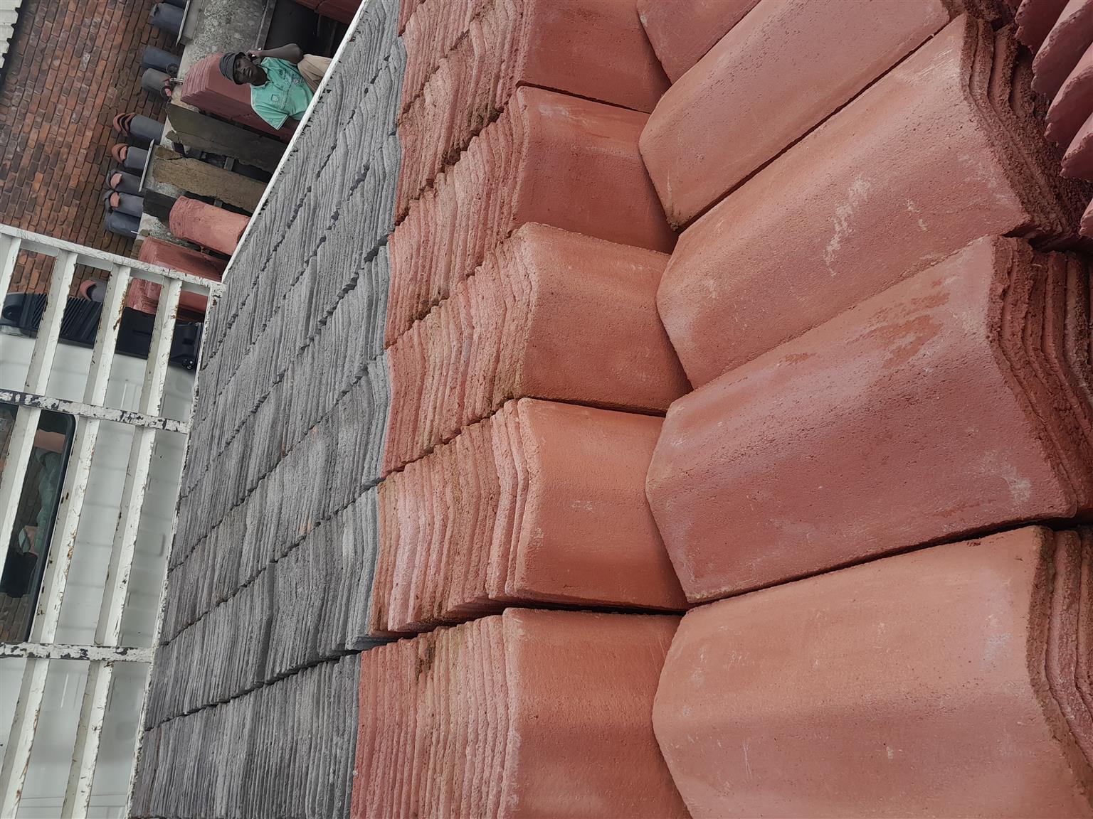 Concrete Double Roman roof tile plant with v and tapered ridge line for ...