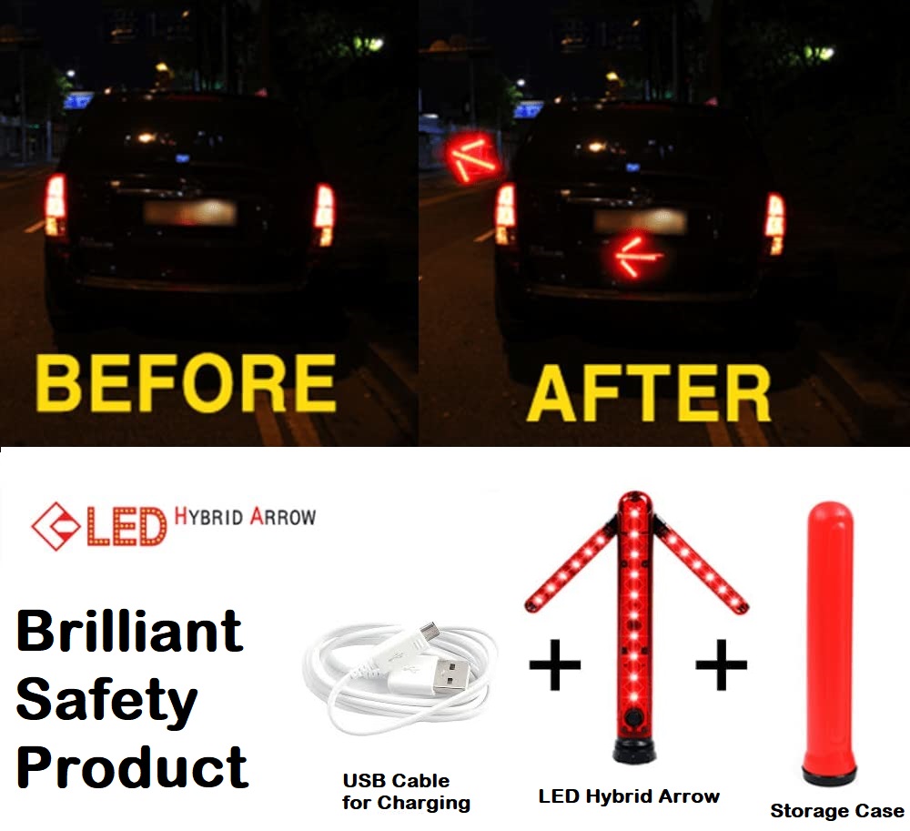 Traffic Safety Wand Flash Strobe Light, Magnetic, Unfolding Rotating ...