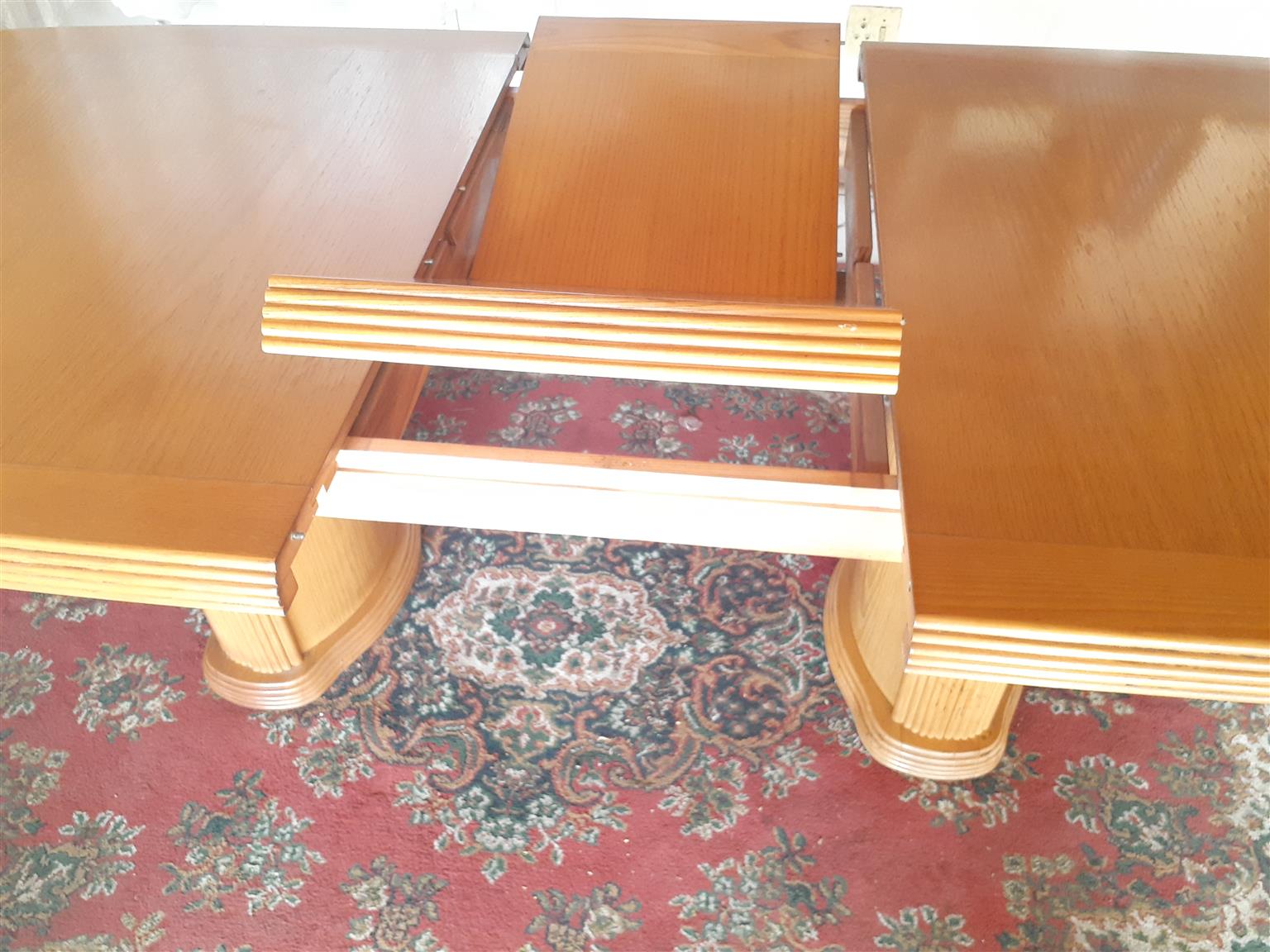 Oak finish 6 seater dining table and matching sideboard | Junk Mail