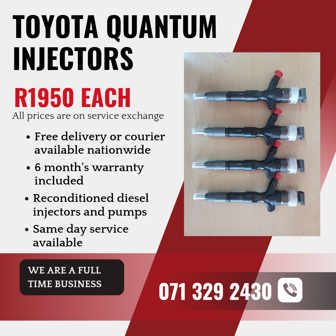 New TOYOTA QUANTUM 2.5 INJECTORS FOR SALE WITH WARRANTY INCLUDED for ...