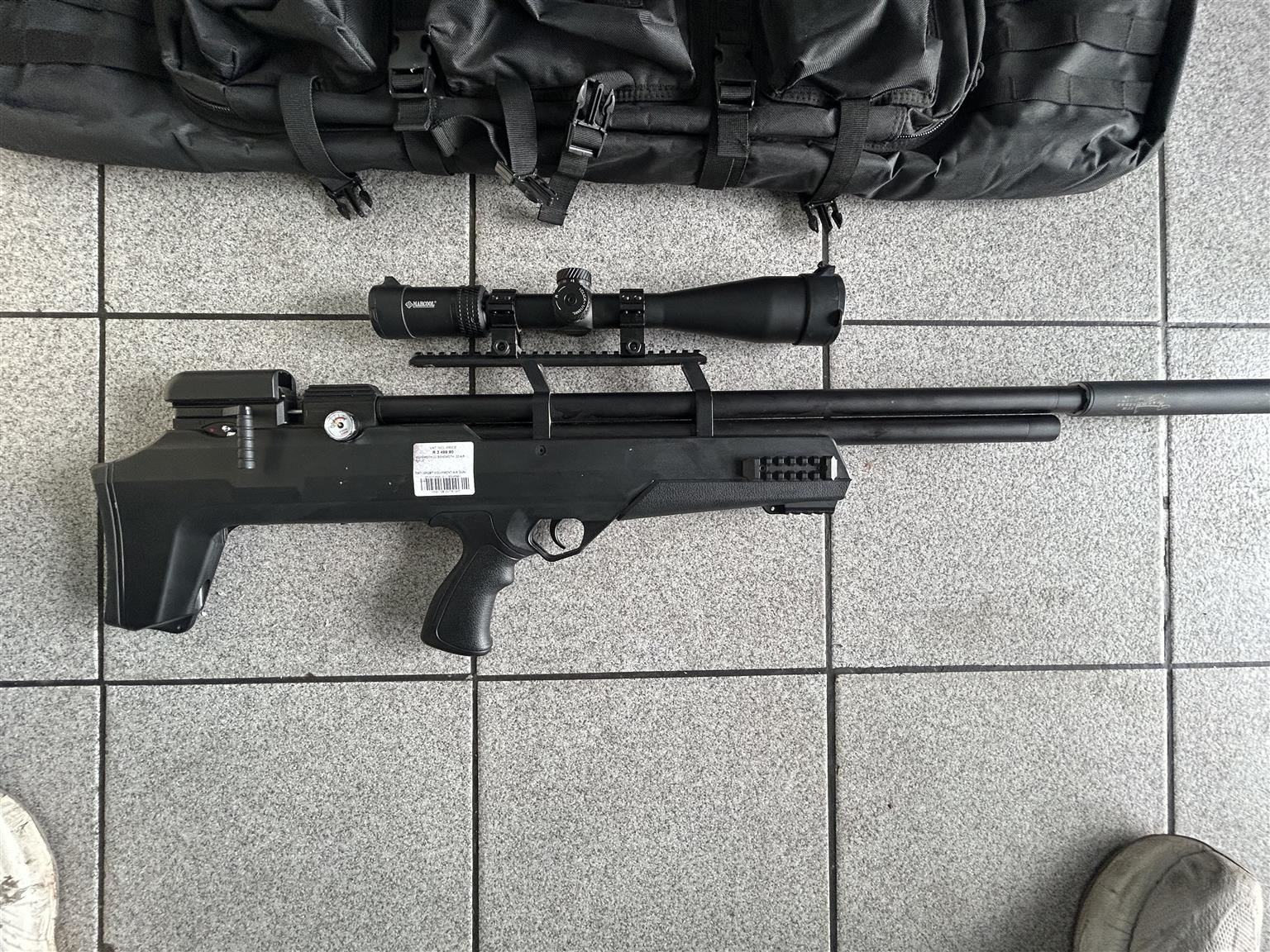 PCP pellet Nova Vista Behemoth 5.5 mm with suppressor and carry case ...