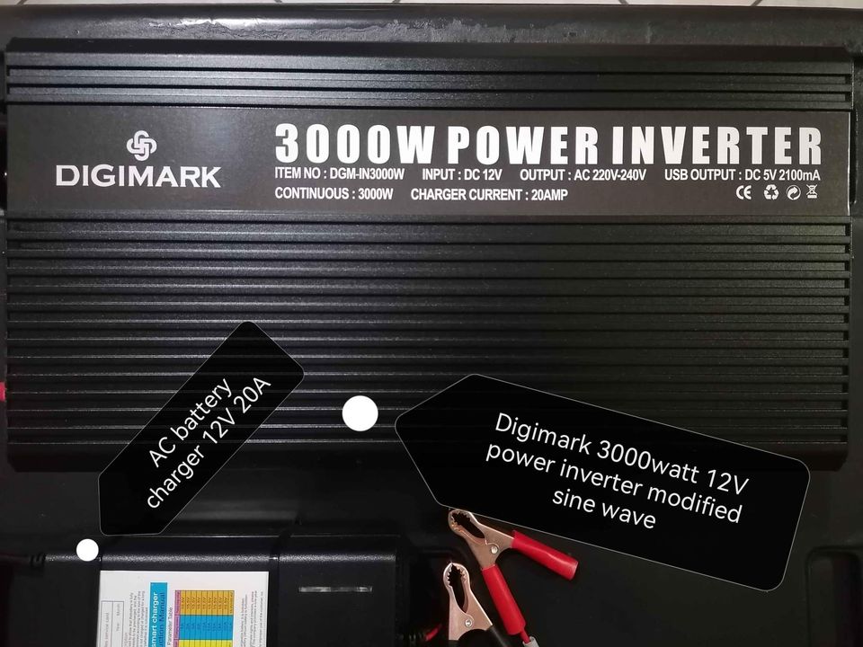Battery backup power box, 12V DC to 220v AC with AC and solar charge ...
