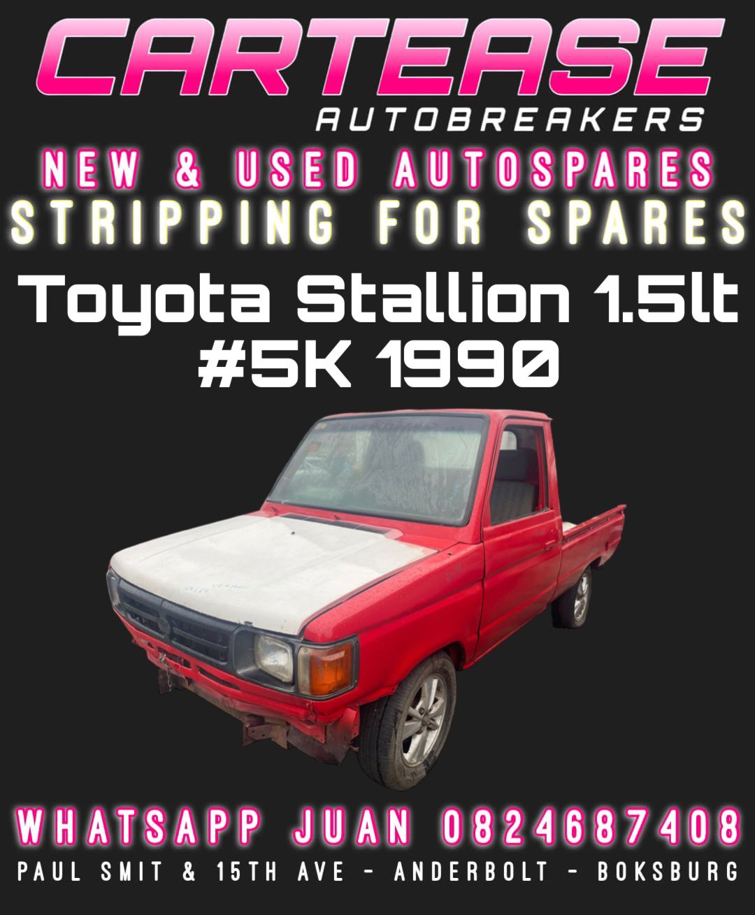 TOYOTA STALLION 1.5LT #5K 1990 STRIPPING FOR SPARES | Junk Mail