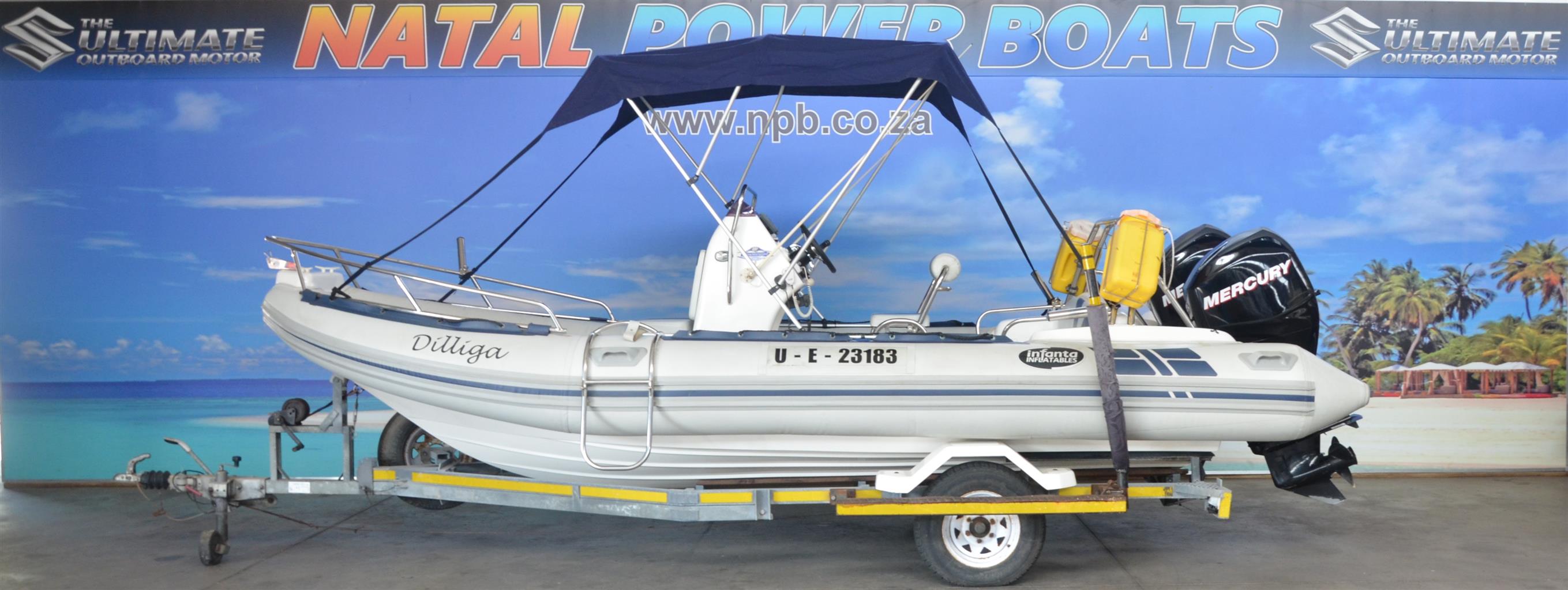 INFANTA 600 ON TRAILER 2 X 60 HP MERUCY 4 STROKES | Junk Mail