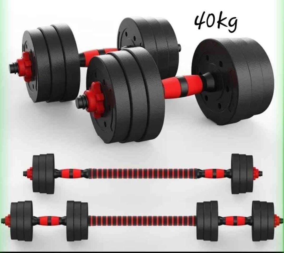 20kg, 30kg or 40kg Everlast Vinyl Barbell & Dumbbell Sets | Junk Mail