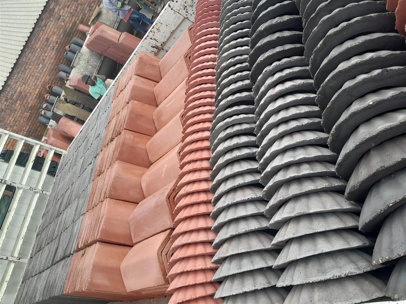 Concrete Double Roman roof tile plant with v and tapered ridge line for ...