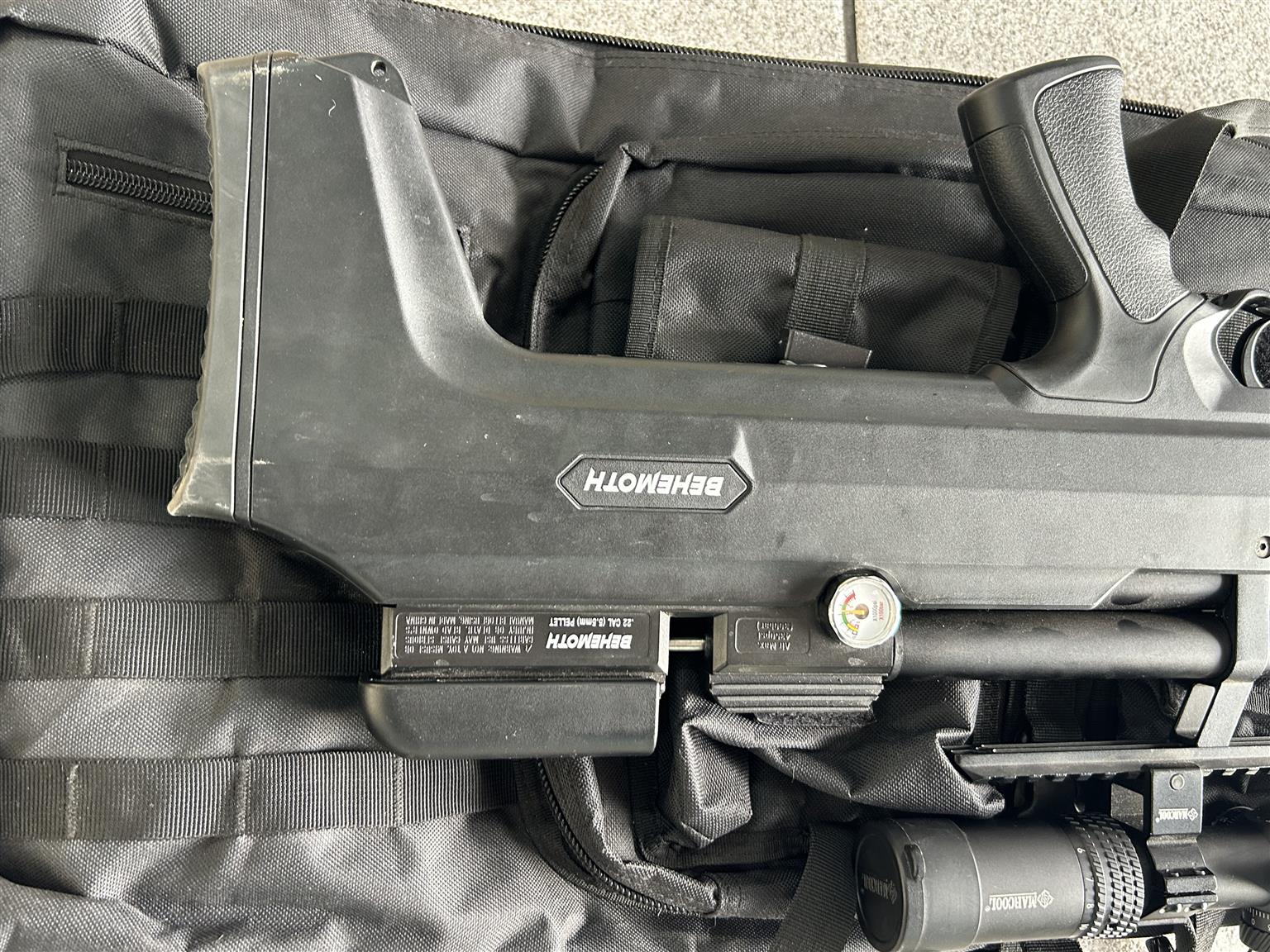 PCP pellet Nova Vista Behemoth 5.5 mm with suppressor and carry case ...