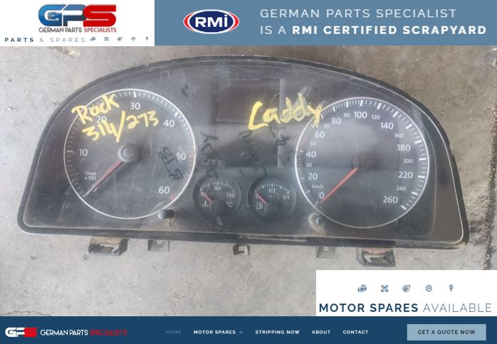 Used VW CADDY PANEL VAN USED CLUSTER / SPEEDOMETER FOR SALE for sale in ...