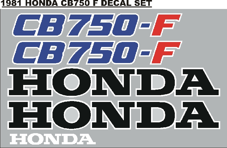 1981 CB 750F tank and side decals stickers vinyl cut graphics | Junk ...