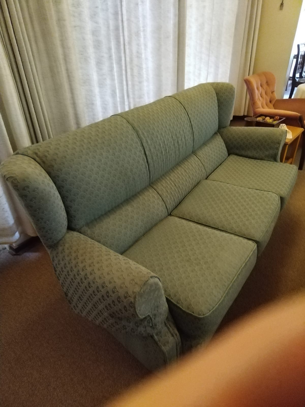 Lounge suite, 3-seater wingback couch & two armchairs. Brand: Grafton ...