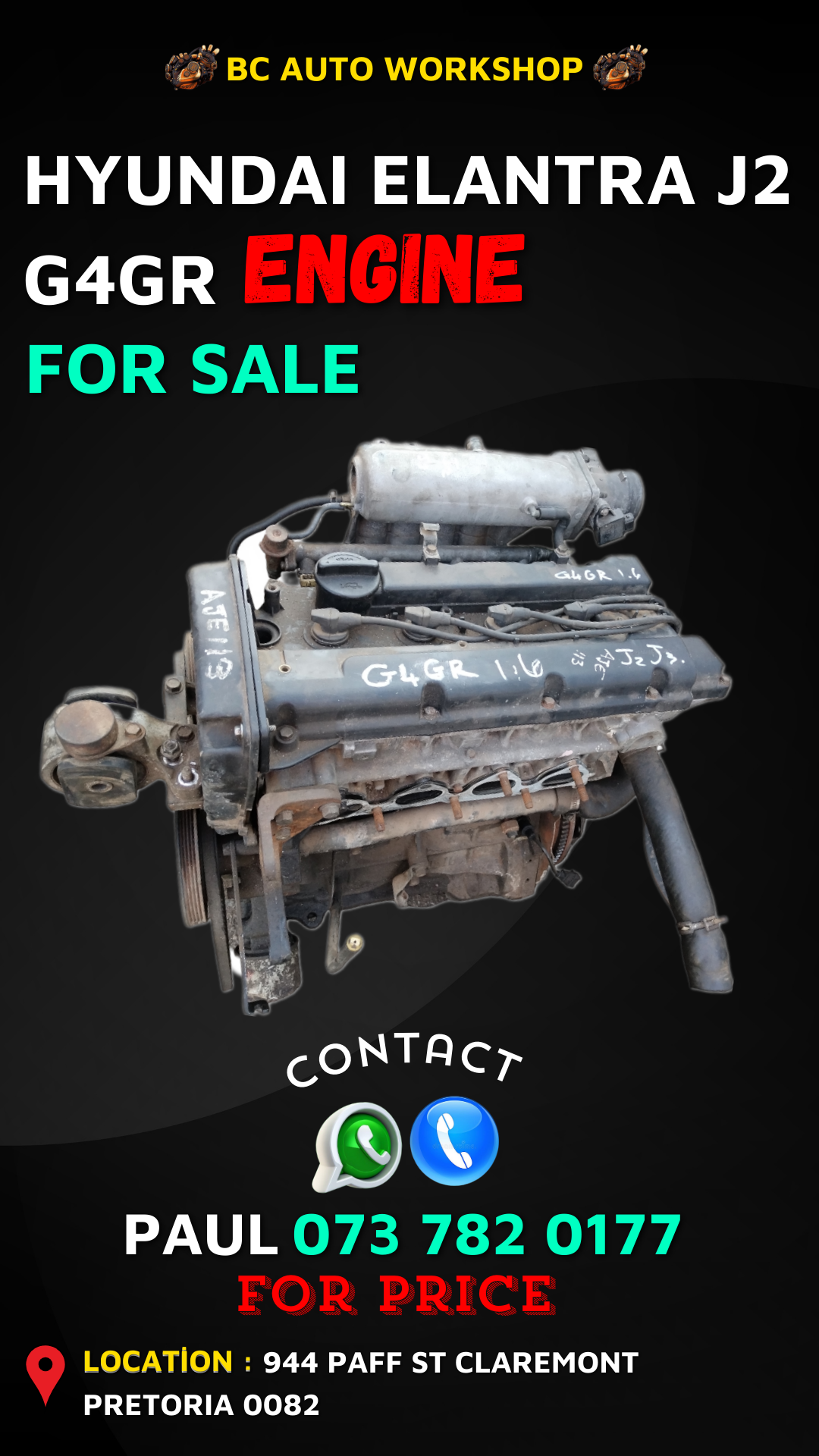 Hyundai Elantra j2 G4GR engine | Junk Mail