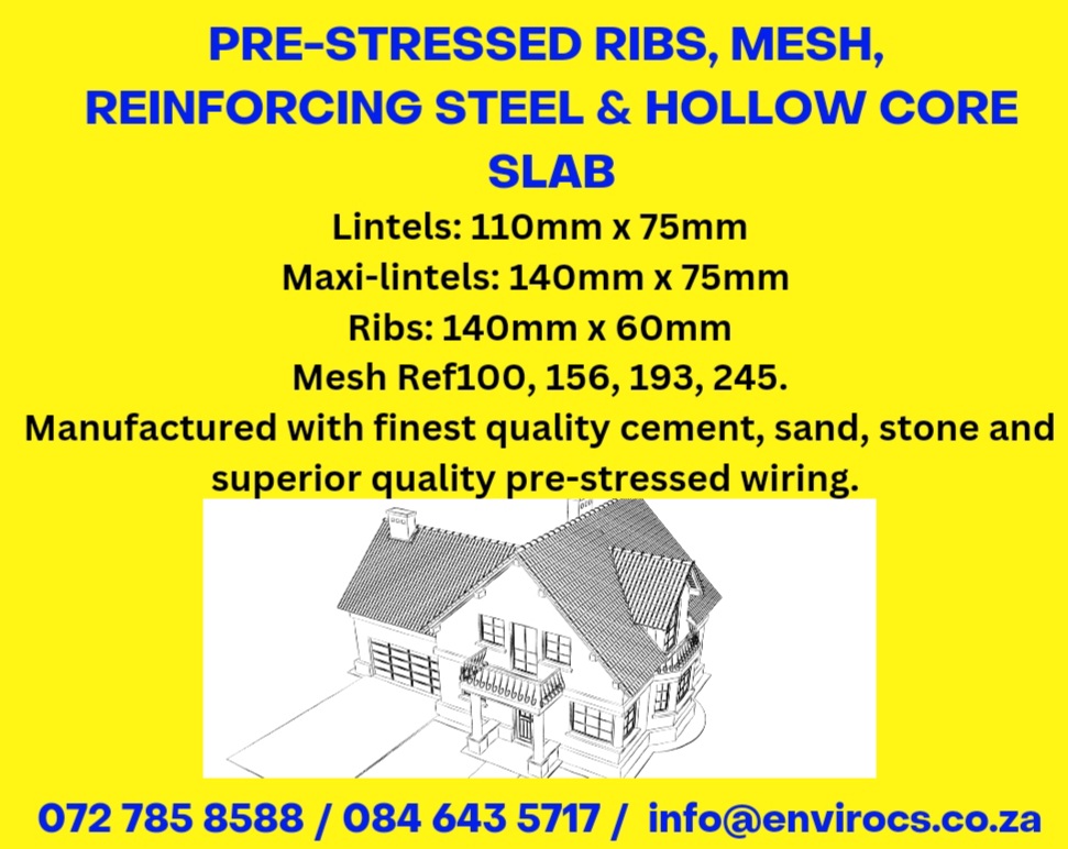 Concrete & Polystyrene Rib & Block Slabs. Ribs. Lintels. Steel ...