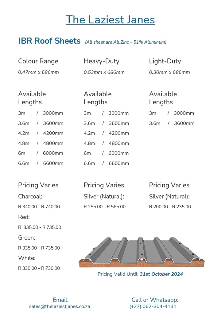 IBR Roof Sheets AluZinc 686mm | Junk Mail Marketplace