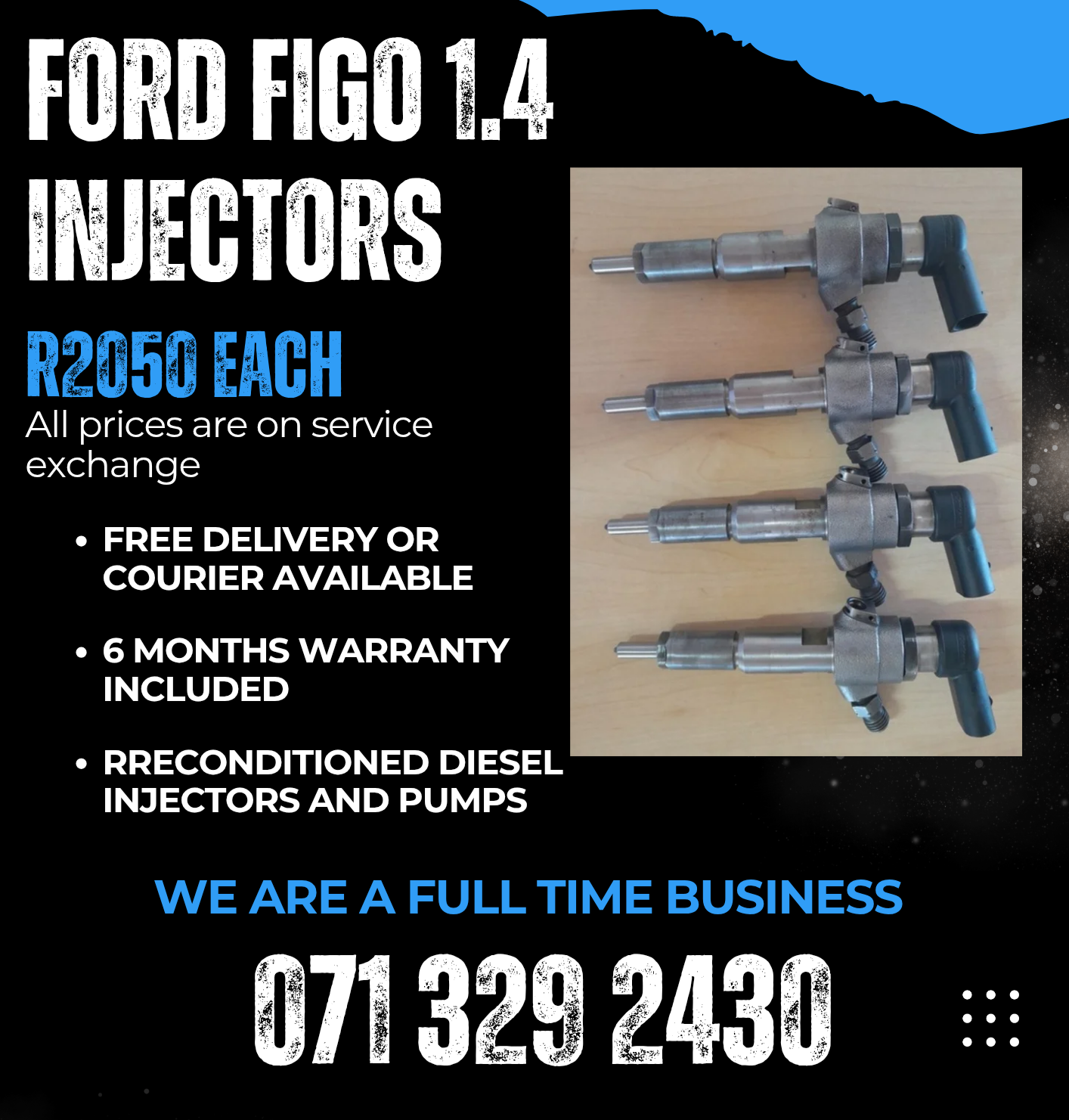 FORD FIGO 1.4 INJECTORS FOR SALE WITH WARRANTY INCLUDED | Junk Mail ...