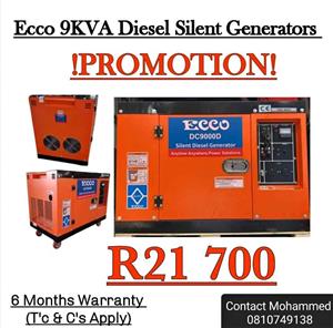 Brand New Ecco 9Kva Key-Start Diesel Silent Generators Now on PROMOTION ...
